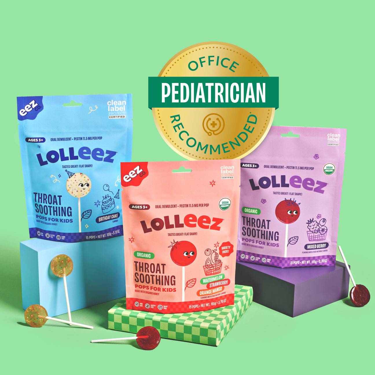 Sore Throat Lollipops, Lolleez (Variety Pack) – EEZ Co: A Wellness Company