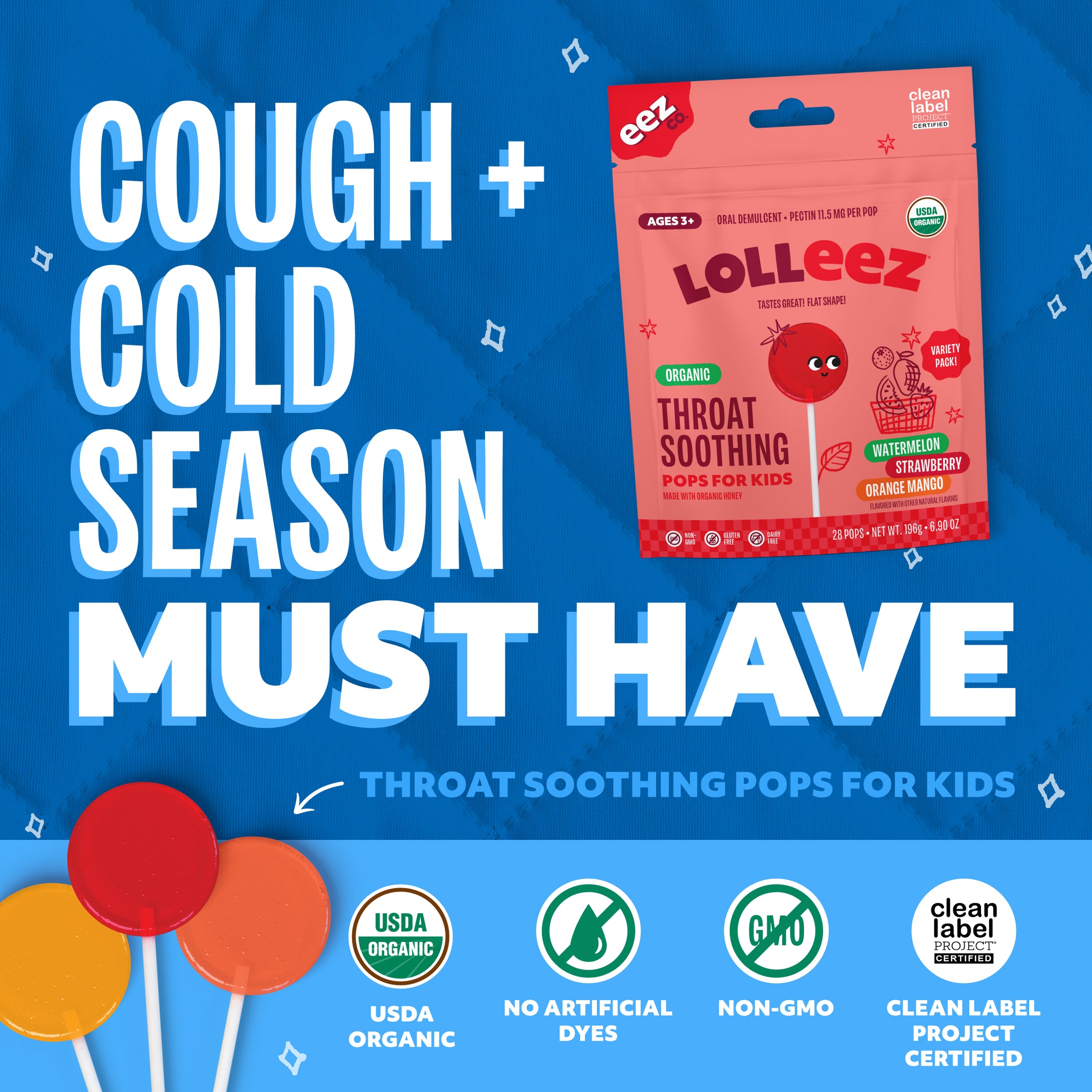 Sore Throat Lollipops, Lolleez (Variety Pack) – EEZ Co: A Wellness Company